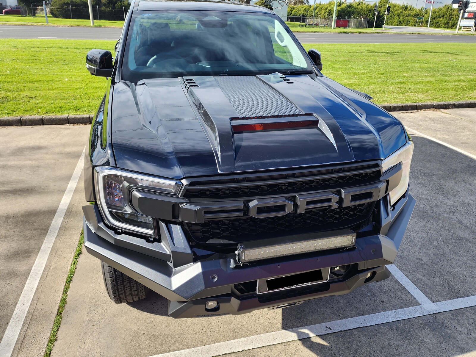 Matte Black Bonnet Scoop to suit Ford Ranger T9 2022 2023 Wildtrak ...