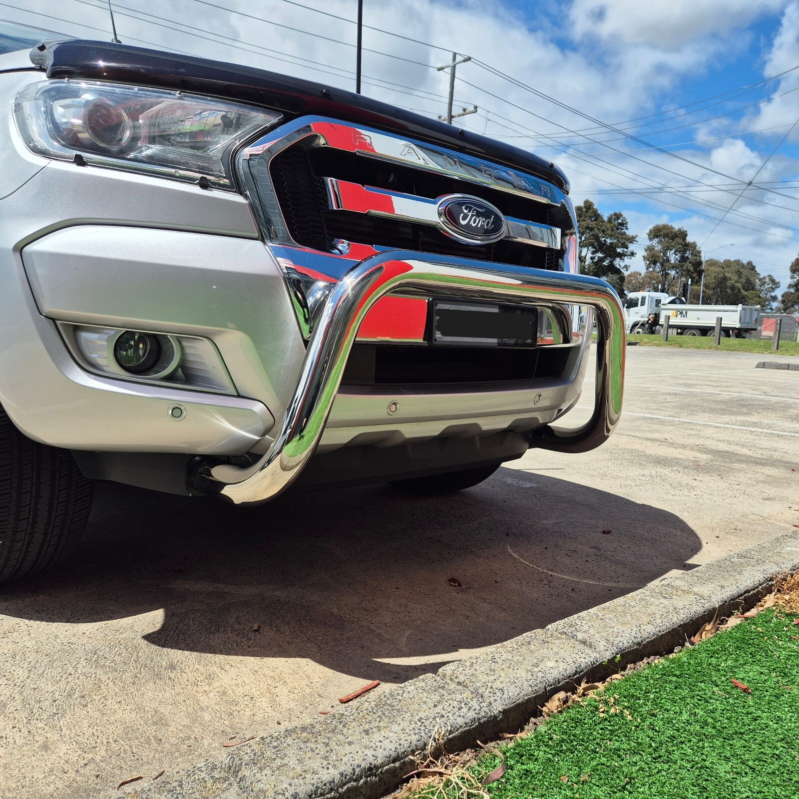 Stainless Steel Nudge Bar for Ford Ranger PX1/2/3 2011-2021 Sensor ...