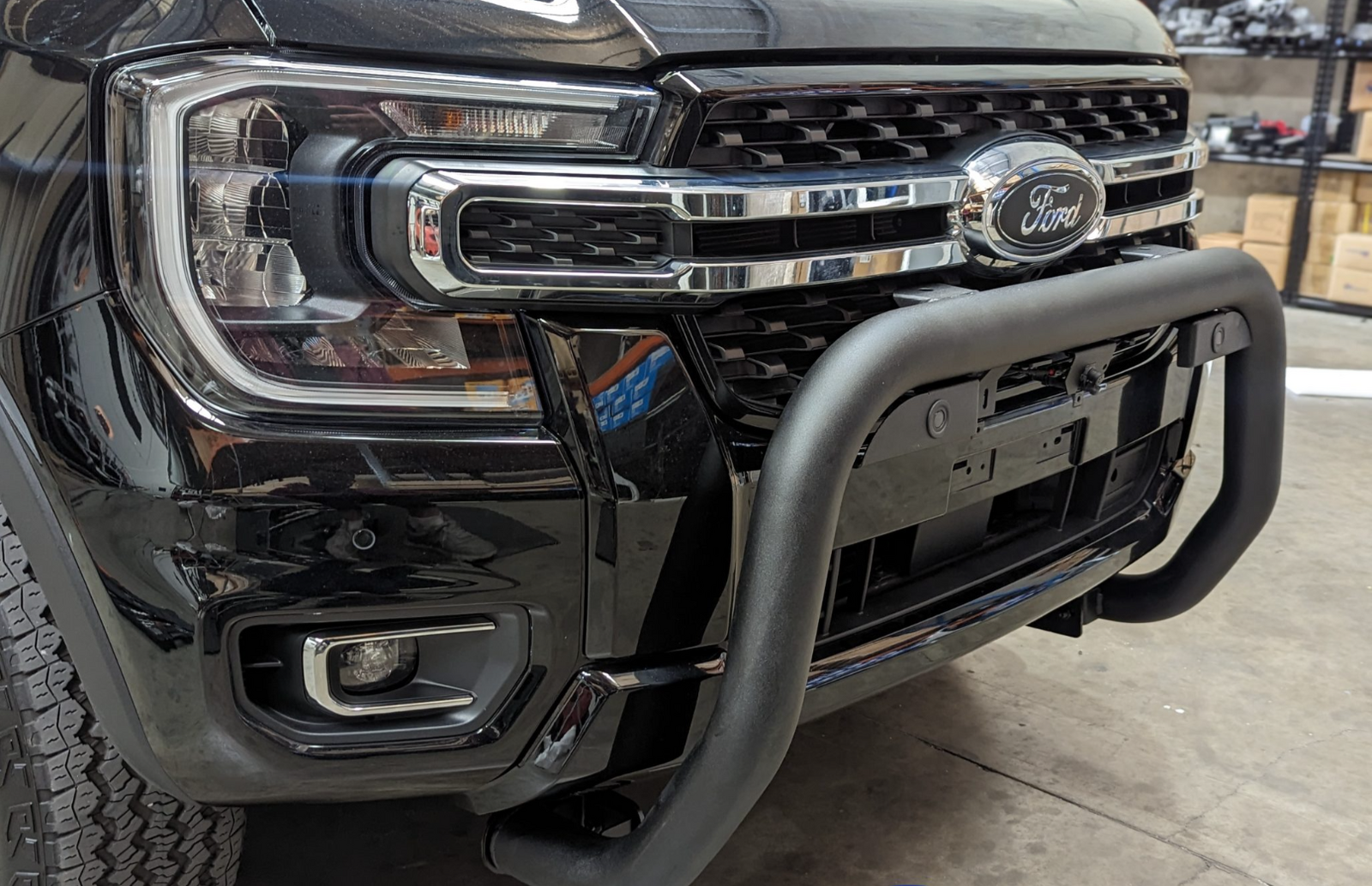 Black Steel Nudge Bar for Ford Ranger Next Gen 2022+ Sensor/Camera ...