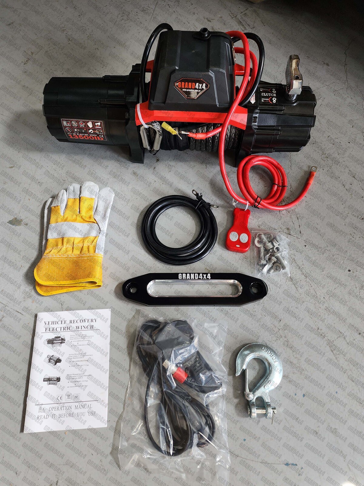 HERCULES 13500LBS WINCH SYNTHETIC ROPE 48V DYNEEMA ROPE - GRAND4x4
