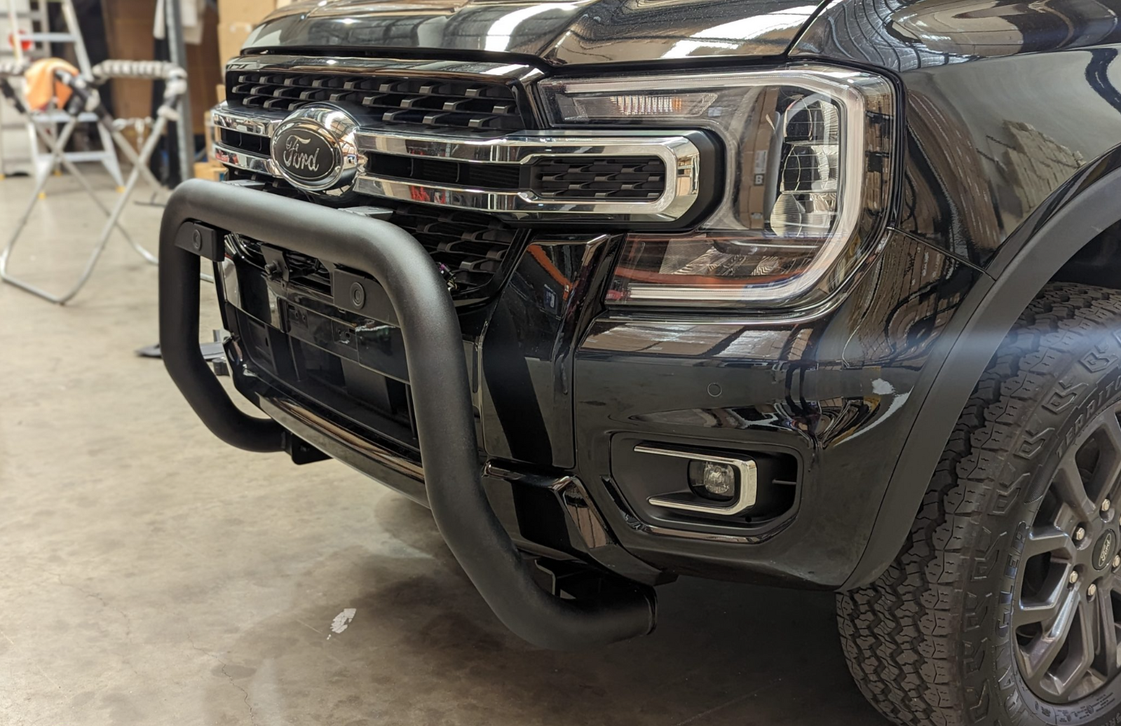 Black Steel Nudge Bar for Next Gen Ford Raptor Sensor/Camera Compatible ...