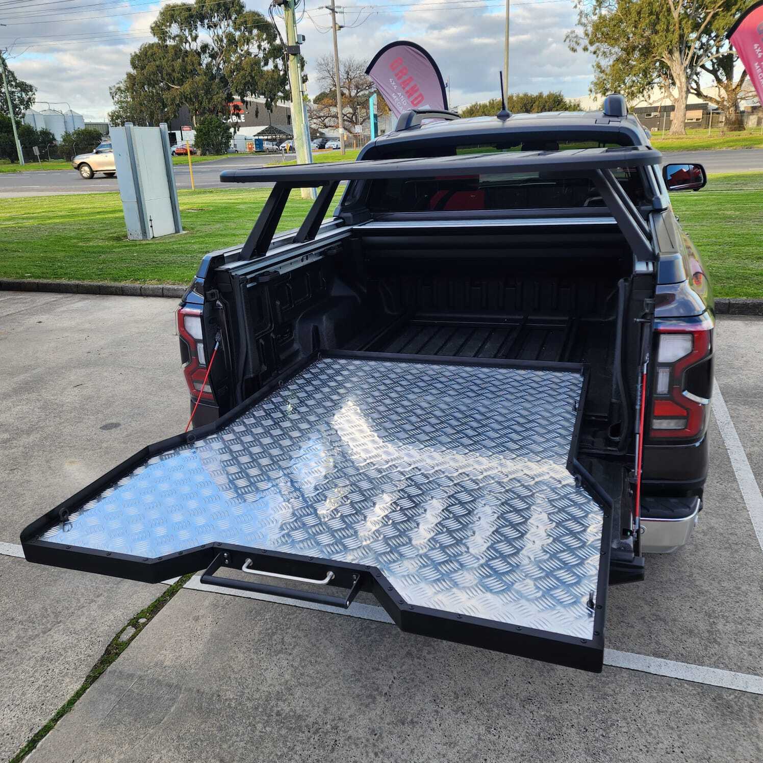 Aluminium Tub Slider Pull Out Tray for Dual Cab Utes suits Ranger Hilux ...